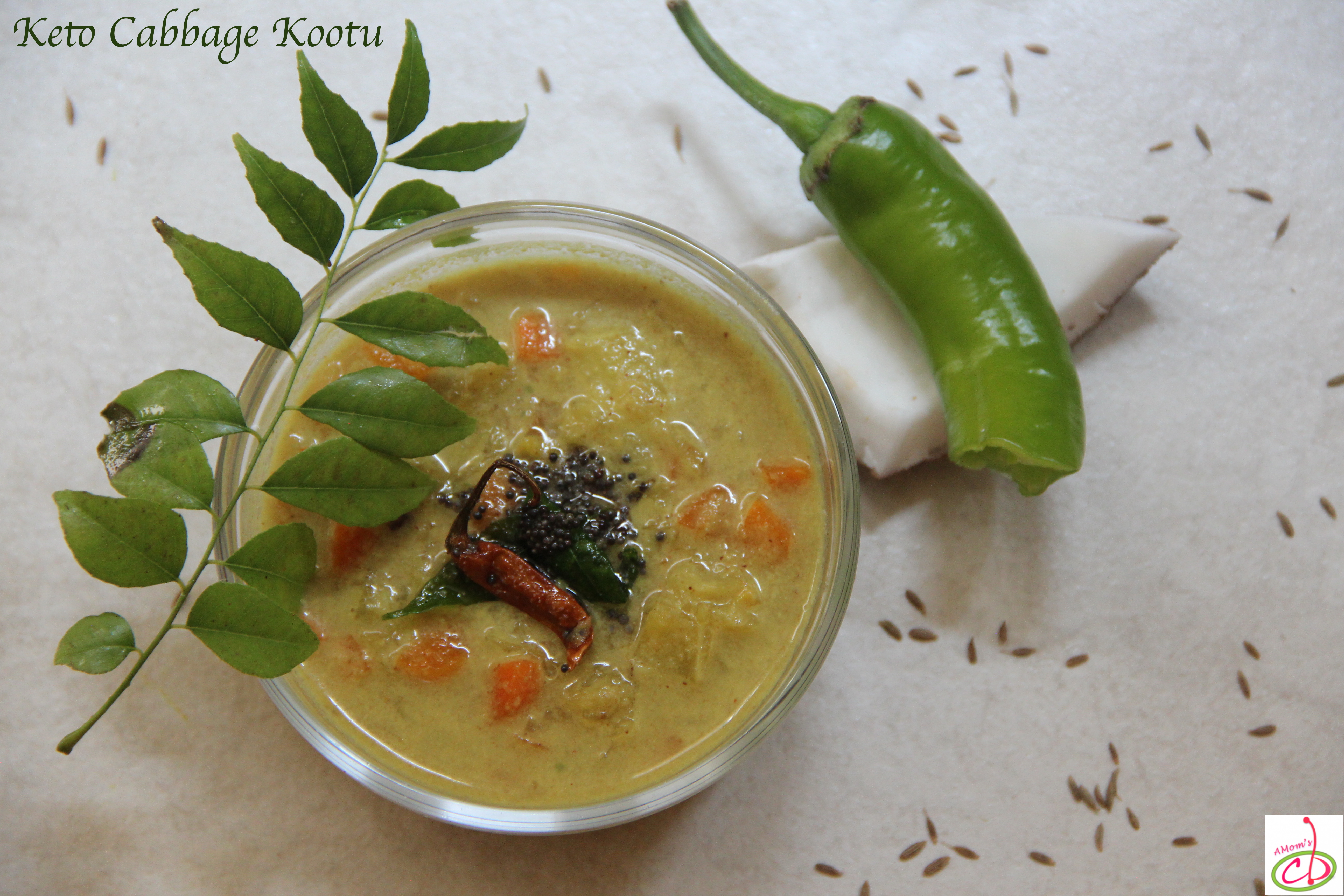Keto Cabbage Kootu - A Moms Cookbook